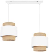 Závěsné svítidlo Boho, 2x jutové/bílé textilní stínítko