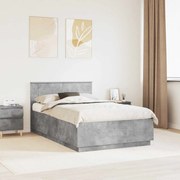 Rám postele s čelo Betonově šedá 120 x 190 cm Kompozitní dřevo 3408183