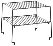 Sada 2 černých přídavných polic do kuchyně Metaltex Brooklyn Lava