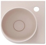 Ravak Yard - Umývátko rohové 28x28 cm, bez přepadu, otvor pro baterii, Alabaster Pink XJX0G228000