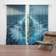 Sablio Závěs Válečná loď prorážející oceán: 2ks 140x250cm
