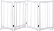 PawHut Freestanding Dog Barrier Gate s nohama 220 x 91 cm Dřevěná brána pro psy Bezpečnostní brána pro schody Dveřní ochranná brána pro schody, dveře,