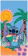 Bavlněná plážová osuška Lilo &amp; Stitch - motiv Kokosová pohoda - 100% bavlna - 70 x 140 cm