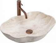 Rea Pearl Kallisto, umyvadlo na desku 505x380x135 mm, béžová-imitace kamene, REA-U0619
