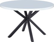 Jídelní stůl, bílá matná/černá, průměr 120 cm, MEDOR