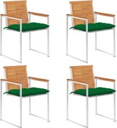 Zahradní židle 4 ks s poduškami masivní akáciové dřevo 3078490