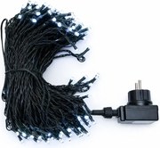 LED světelný řetěz, venkovní, 40 m, ledově bílá, 200 diod, černý kabel, IP44, vč. zdroje