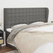 Čelo postele typu ušák tmavě šedé 203x23x118/128 cm textil 3118413