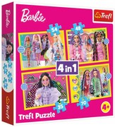 Puzzle 4v1 Šťastný svět Barbie 28,5x20,5cm v krabici 28x28x6cm