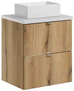 Závěsná skříňka Nova Oak Gaja I s deskou a umyvadlem 50 cm dub coast evoke/bílá