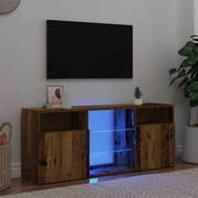 TV stolek s LED old wood 120 x 30 x 50 cm kompozitní dřevo