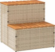 vidaXL Obruby k vířivce 50x50x50,5 cm polyratan a akáciové [4103943] Barva: Béžová