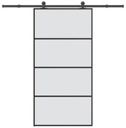 Posuvné dveře s kováním 102,5 x 205 cm ESG sklo a hliník