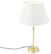 Stolní lampa zlatá / mosaz se skládaným odstínem krémová 35 cm - Parte