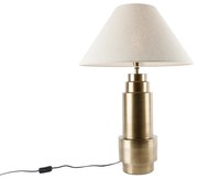 Stolní lampa bronzová s látkovým stínítkem béžové 55 cm - Bruut