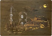 Li-Go "Kleť" světelný obraz s baterií 90x62cm varianta ovládání: manuál/pohybové čidlo, provedení povrchu: jedle