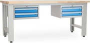 Dílenský stůl Solid OAK-22, 210 cm, 2 závěsné boxy, dub