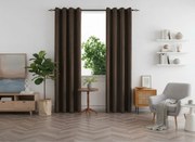Zatemňovací závěs DUNES VELVET 140x250 cm, hnědý Zavěšení: Kovové kroužky