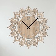 dřevo života Nástěnné hodiny KVĚTINA Zvolte barvu dekoru: Dub Sonoma, Velikost hodin: 35x35, Barva ručiček: Černé