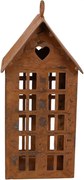 Rezavý svícen ve tvaru domku Rustic Charm - 7*8*15 cm