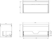 Mexen Orio, koupelnová skříňka 100 cm s umyvadlem Vela, 1 zásuvka, grafitová matná/bílá matná, 91A10-10047-1-BF66-W23M01
