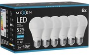 Mexen Nova 6x LED žárovka E27, A60, 5W, Studená - 6500K, 525 lm - L100-E27-0565-01x06