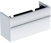 Geberit Smyle Square - Umyvadlová skříňka, 118x47x62 cm, 2 zásuvky, lesklá bílá/matná bílá 500.356.00.1