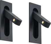 Sada 2 moderních nástěnných svítidel černá vč. LED a portu USB-C - Hilton