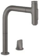 Hansgrohe M71 - Dřezová baterie M7120-H200 s výsuvnou sprškou, 2-otvorová instalace, sBOX, kartáčovaný černý chrom 73818340