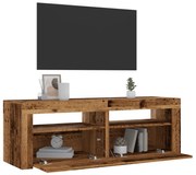 TV stolek s LED old wood 120 x 35 x 40 cm kompozitní dřevo