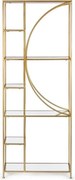 Ocelová knihovna ve zlaté barvě 66x176x25,5 cm Elenor – Bizzotto