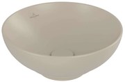 Villeroy & Boch Loop&Friends - Umyvadlo na desku, průměr 38 cm, s přepadem, CeramicPlus, Almond 4A4500AM