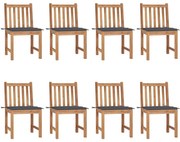 Zahradní židle s poduškami 8 ks masivní teak 3073142