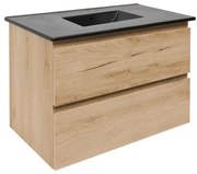Koupelnová skříňka 2 zásuvková s umyvadlem SAT B-Way 79x50x45 cm dub mat BWAY280OAKU4B