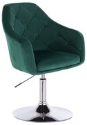 LuxuryForm DESIGN Otočné křeslo ANDORA VELUR na stříbrném talíři - zelené
