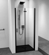 Polysan Zoom Black - Sprchové dveře 70x200 cm, pravé, Antidrop, čiré sklo/matná černá ZL4715BR-01