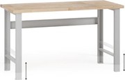 Výškově nastavitelný dílenský stůl G7, buková spárovka, 1500 x 685 x 840-1040 mm
