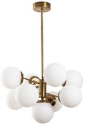 Bílé/v mosazné barvě závěsné svítidlo se skleněným stínidlem ø 70 cm Mudoni – Opviq lights