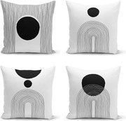Povlaky na polštáře v sadě 4 ks 43x43 cm Simple Arch – Minimalist Cushion Covers