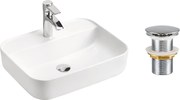 Comad Keramické umyvadlo na desku UM-MAGIC 51x40 + výpusť Click-Clack, chrom