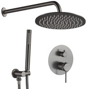 Sprchový komplet REA LUNGO GRIP + BOX s podomítkovou baterií, gun grey