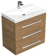 Koupelnová skříňka s umyvadlem SAT Cube Way 80x76,5x46 cm dub Hickory CUBE46803DHVER