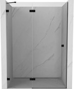Mexen, Mexen Lunar levé výklopné sprchové dveře 130 cm, transparentní, černé - 834-130-000-70-00-L
