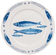 Porcelánový jídelní talíř s rybkami Fish Blue - Ø 26*2 cm