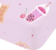 Růžové napínací dětské prostěradlo na jednolůžko 90x190 cm Sweet Treats – Catherine Lansfield