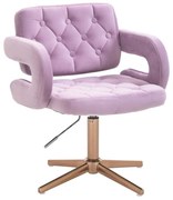 LuxuryForm DESIGN Otočná židle ADRIA VELUR na zlatém kříži - levandule