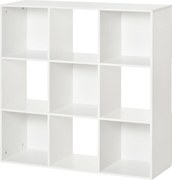 HOMCOM Knihovna 3-patrová Skříň s Úložným Prostorem 9 Krychlových Modulů Samostatný Regál Rozdělovací Stojan 91,5x29,5x91,5cm Dřevo | Aosom