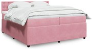 Box spring postel s matrací růžová 200x200 cm samet 3287847