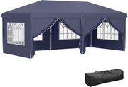 Outsunny Pavilon 6x3m Stabilní Zimní Přístřešek pro Zahradu, Party Stan s Bočními Panely a Okny, Dveřmi, Taškou pro Kempování a Zahradní Festival, Mod