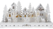 LED Zimní krajina bílá, 10x LED, 30 cm, 2x AA